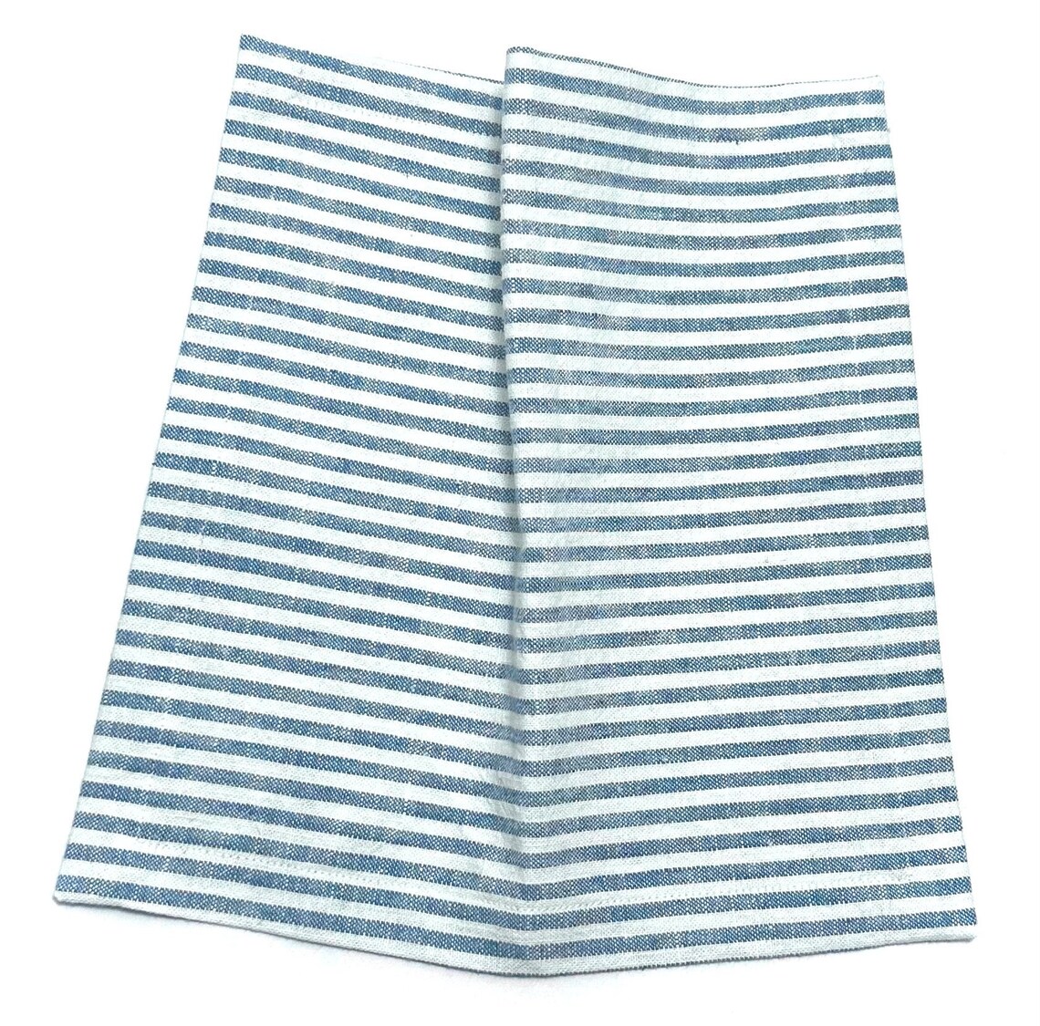 10" Linen Handmade Cocktail Blue & White Small Stripe Cotton Cloth ...