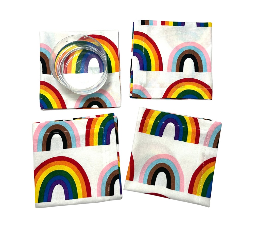 10" Cocktail Pride Rainbow Colorful Napkins Alexander Henry Cloth ...