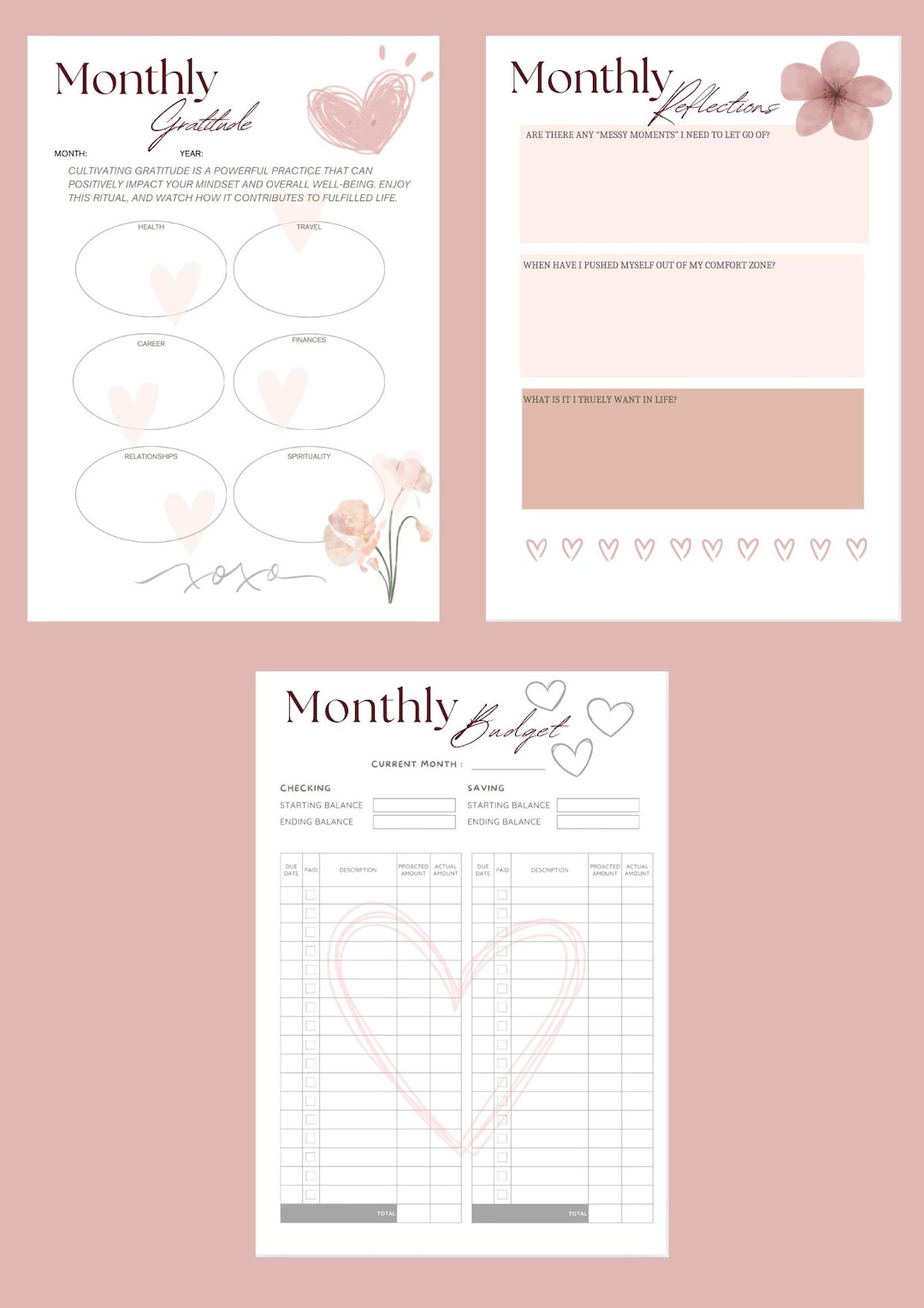 Monthly Journal Pages ~ Letter Sized Page ~ Printable PDF (8.5”x11 ...