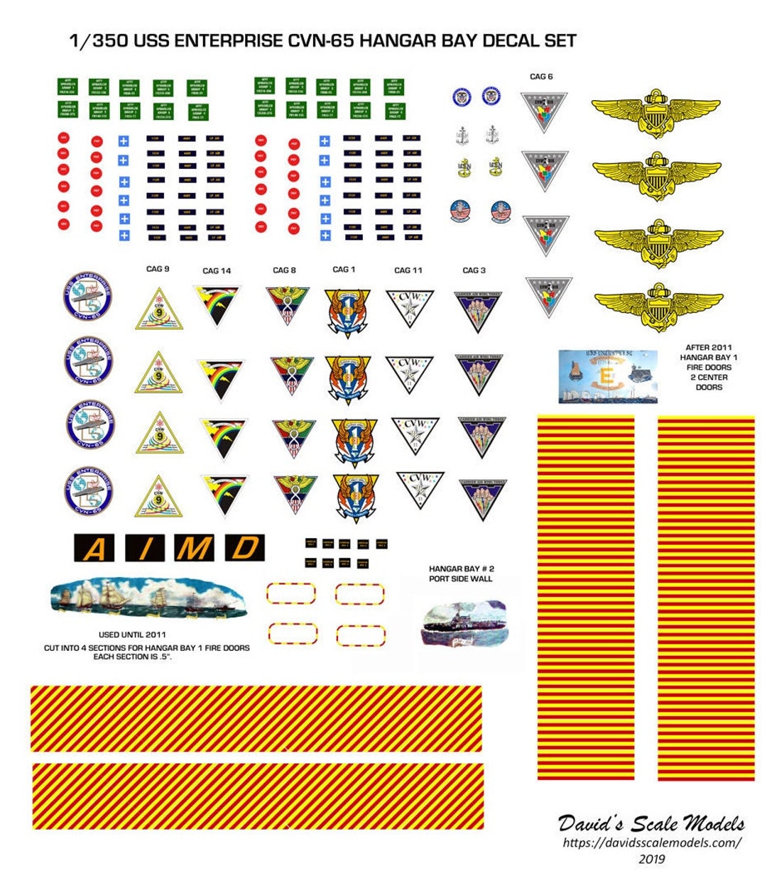1/350 USS Enterprise CVN-65 Hangar Bay Decal Set - Etsy