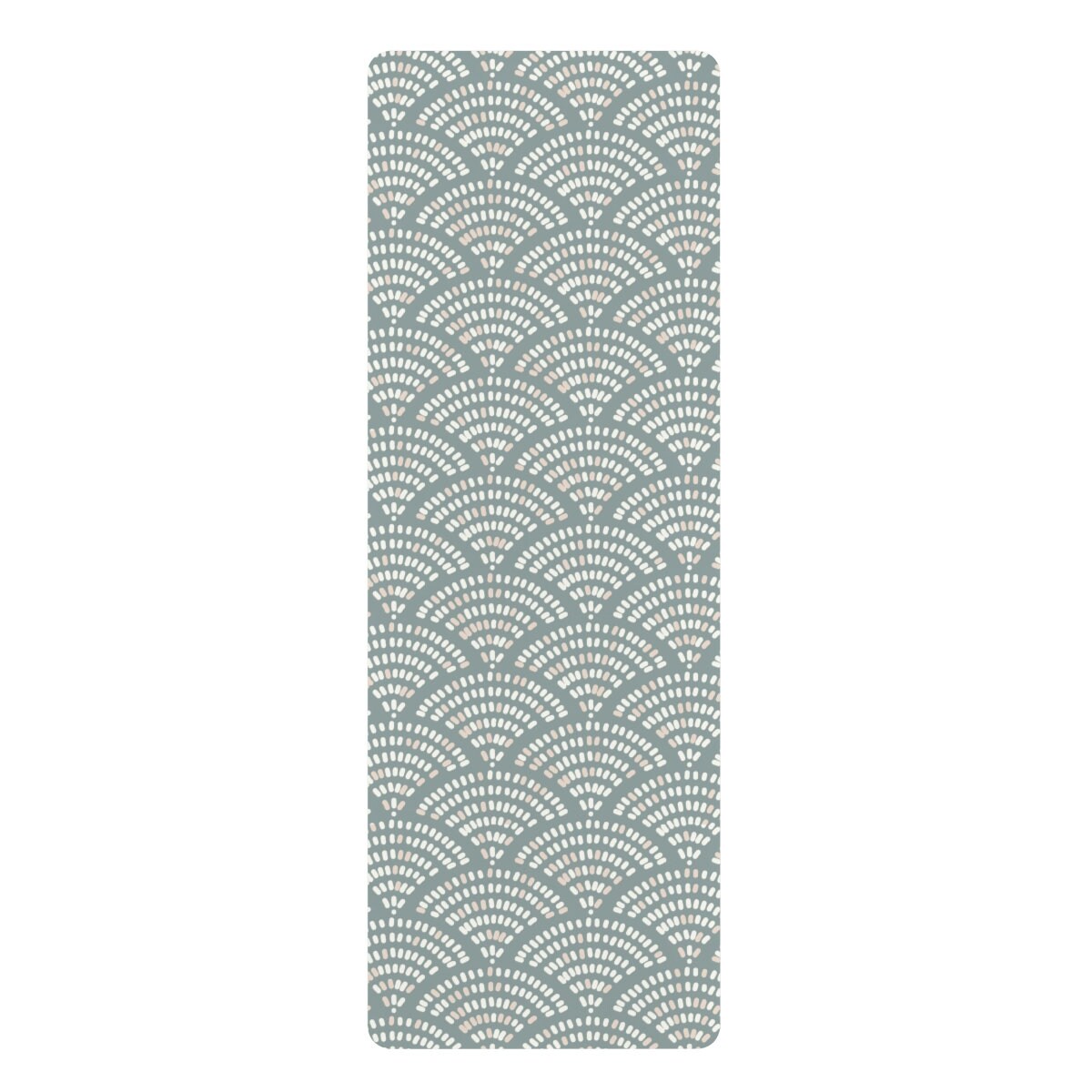 Rubber Yoga Mat, Boho Patterned Mat, Blue Workout Mat, Exercise Mat ...