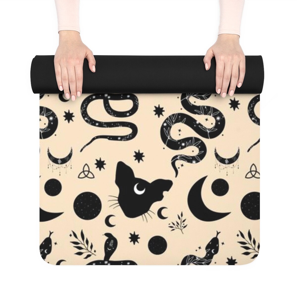 Witchy Yoga Mat, Celestial Black Cat Design, Non Slip - Etsy