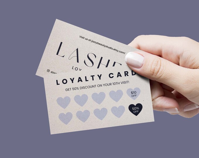 Eyelash Extension Loyalty Card Professional DIY Template for Lash ...