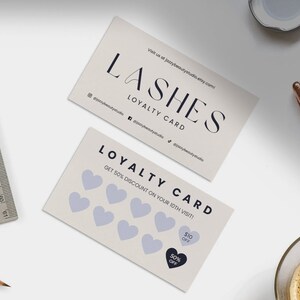 Eyelash Extension Loyalty Card Professional DIY Template for Lash ...