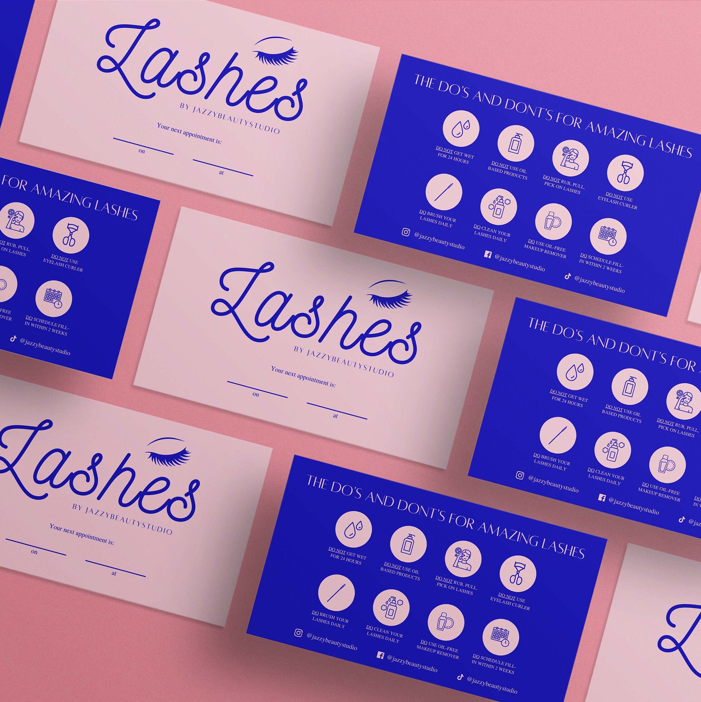 Eyelash Extension Aftercare Professional DIY Template for Lash Beauty ...