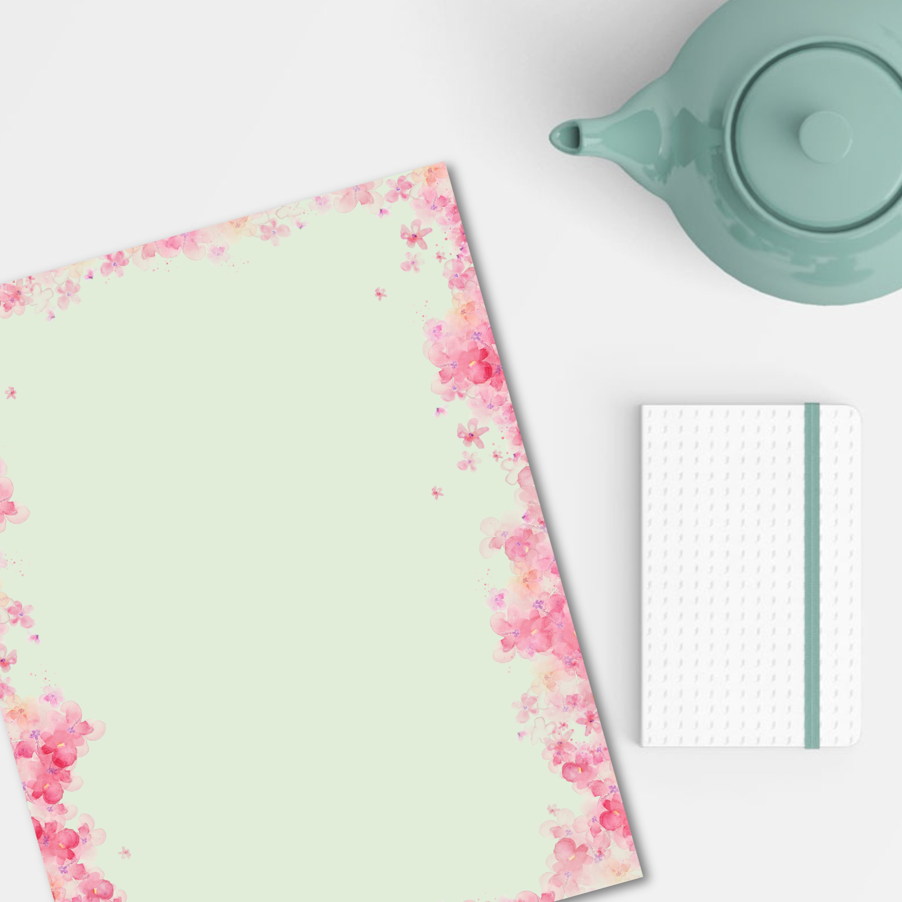 Watercolor Floral Border Paper, Digital Scrapbooking, Crafts ...