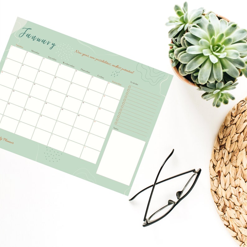 2024 Positive Affirmation Calendar, Monthly Planner Calendar, Teacher ...