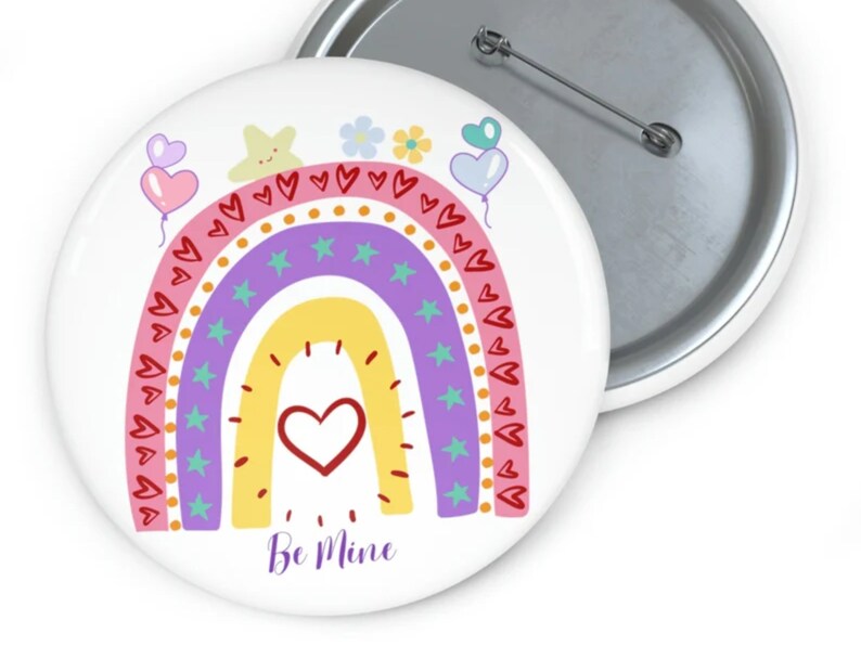 Valentine Heart Pinback Buttons Button Pin Love Hearts - Etsy