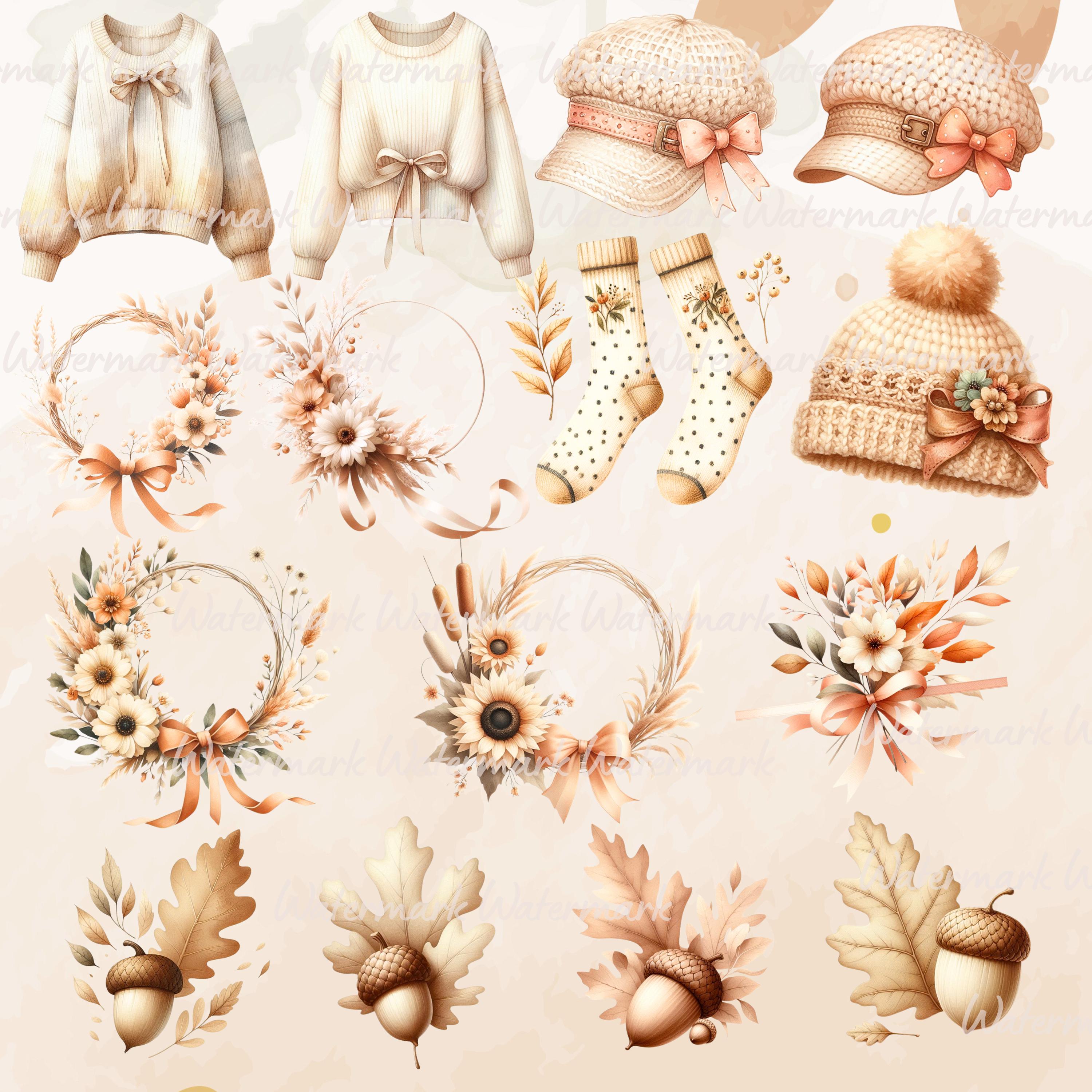 Autumn and Thanksgiving Clipart Png Bundle, Fall Vibes Png, Fall ...