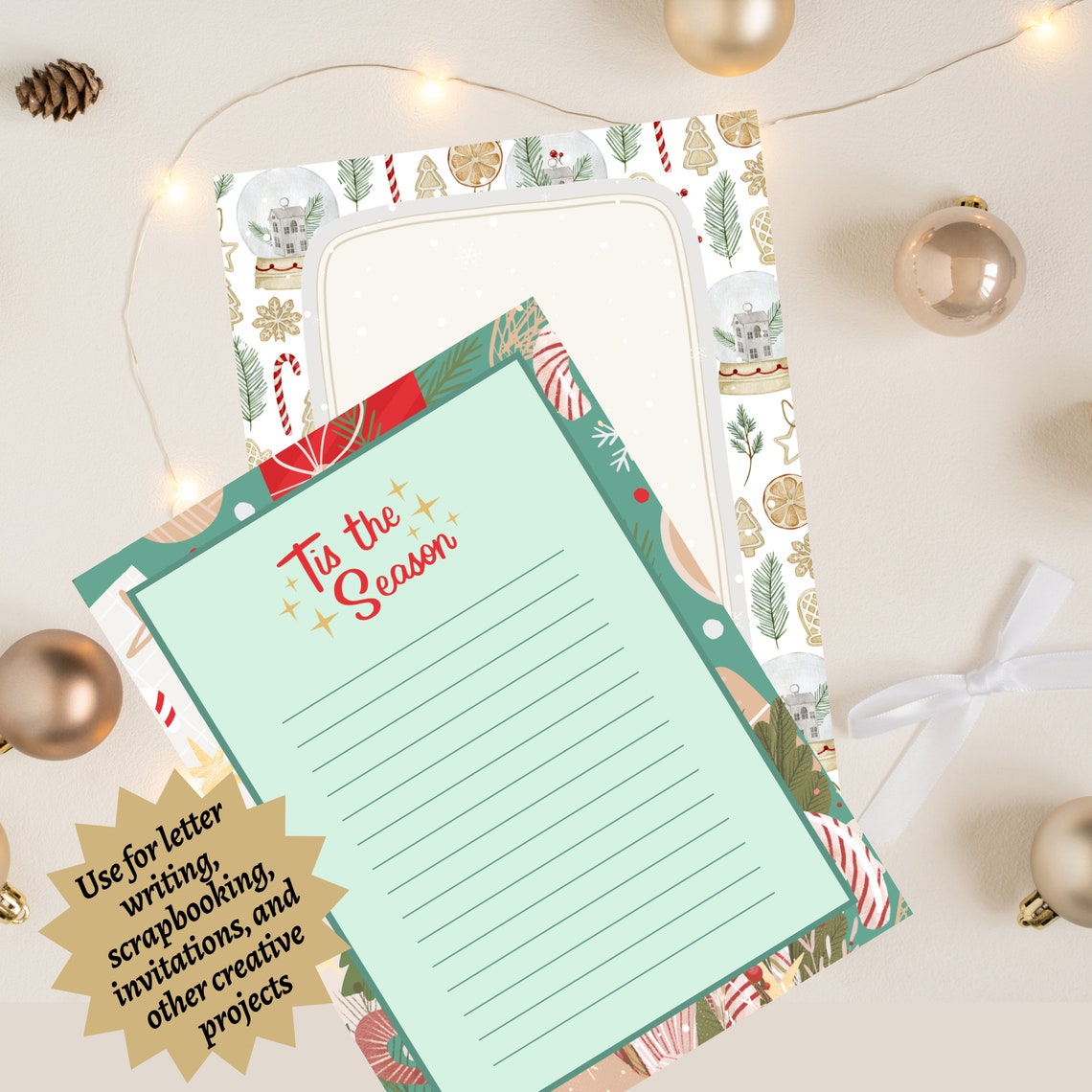 Holiday Border Paper, Printable Christmas Frames, Christmas Printables ...