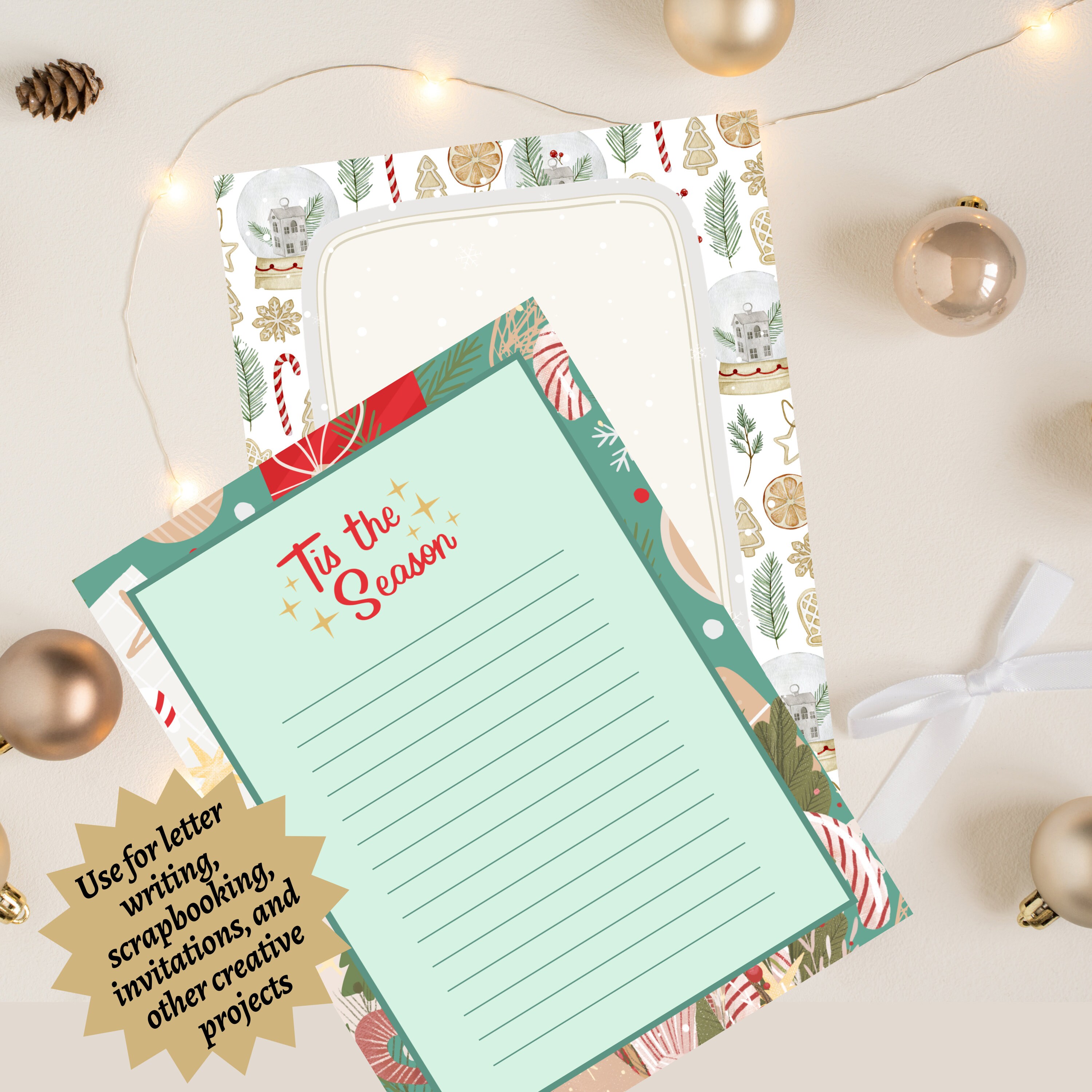 Holiday Border Paper, Printable Christmas Frames, Christmas Printables ...