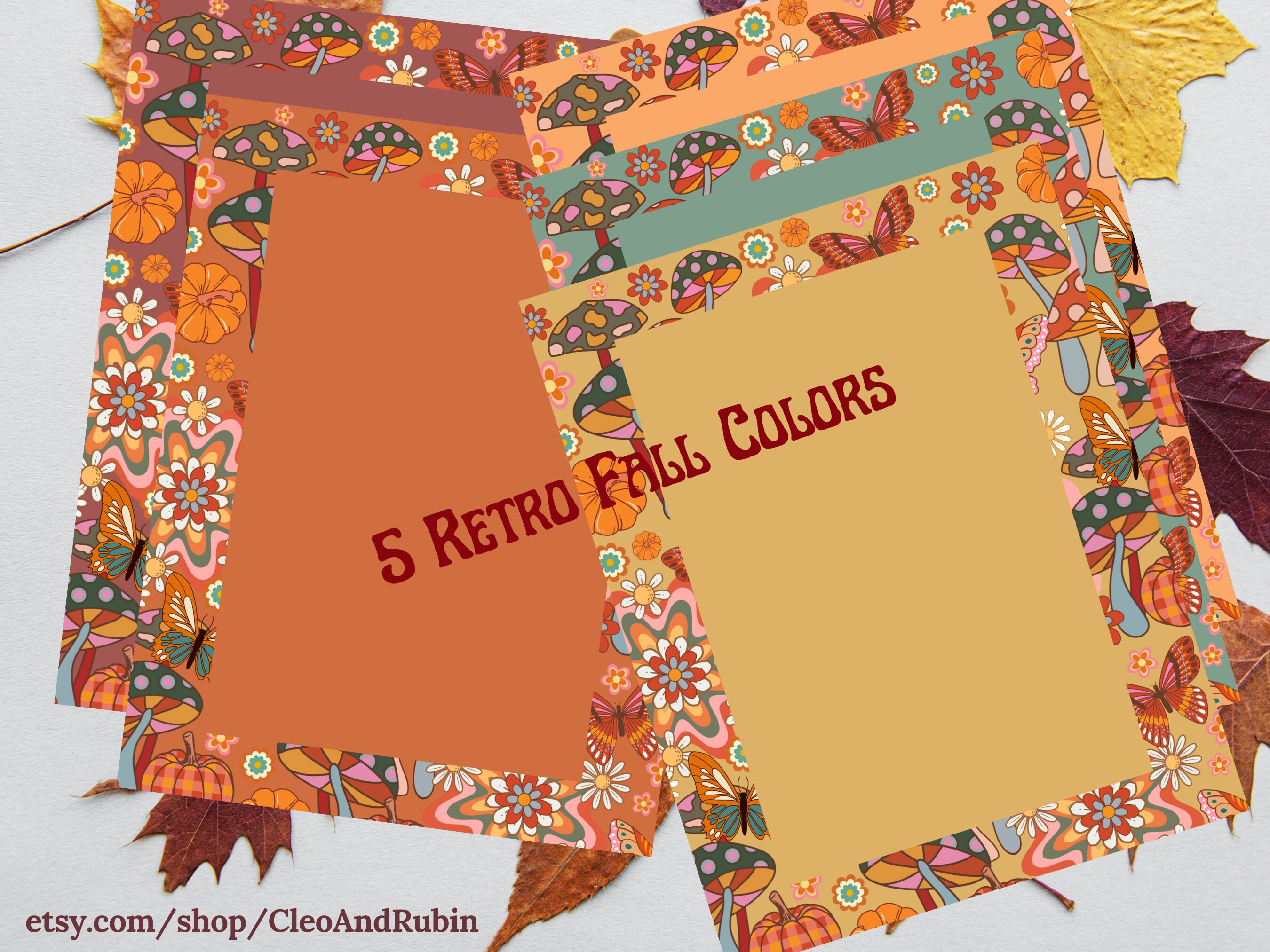 Retro Fall Border Paper, Groovy Fall Pumpkin, Fall Vibes, Retro Autumn ...