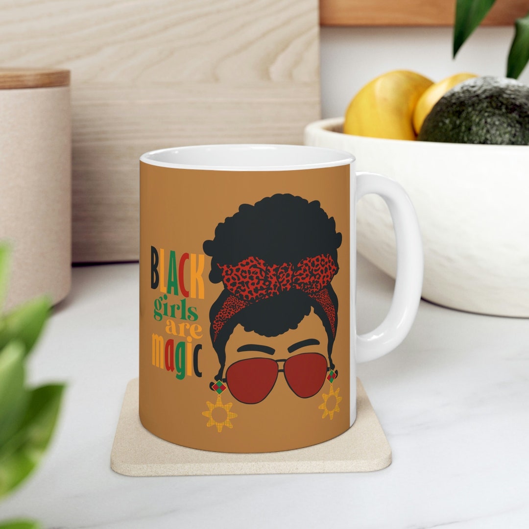 Black Girl Magic Mug, Black Girls Are Magic, Afro Women, Afro Art ...