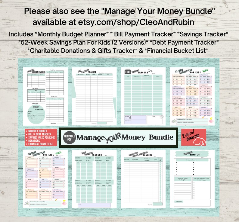 Monthly Budget Planner, Debt Payment Tracker, Budget Template, Income ...