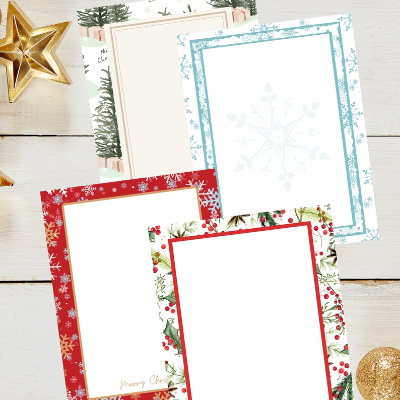 Holiday Border Paper, Printable Christmas Frames, Christmas Printables ...