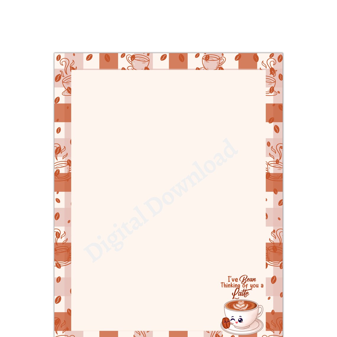 Thinking of You A Latte Border Paper, Thinking of You to Friend ...