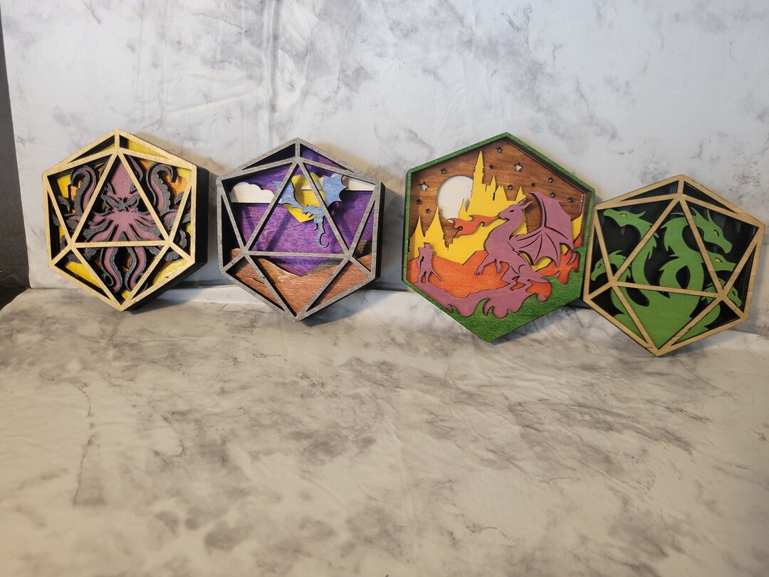 Dungeons and Dragons 3D Layered D20 Plaque - Etsy