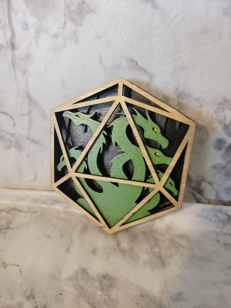 Dungeons and Dragons 3D Layered D20 Plaque - Etsy