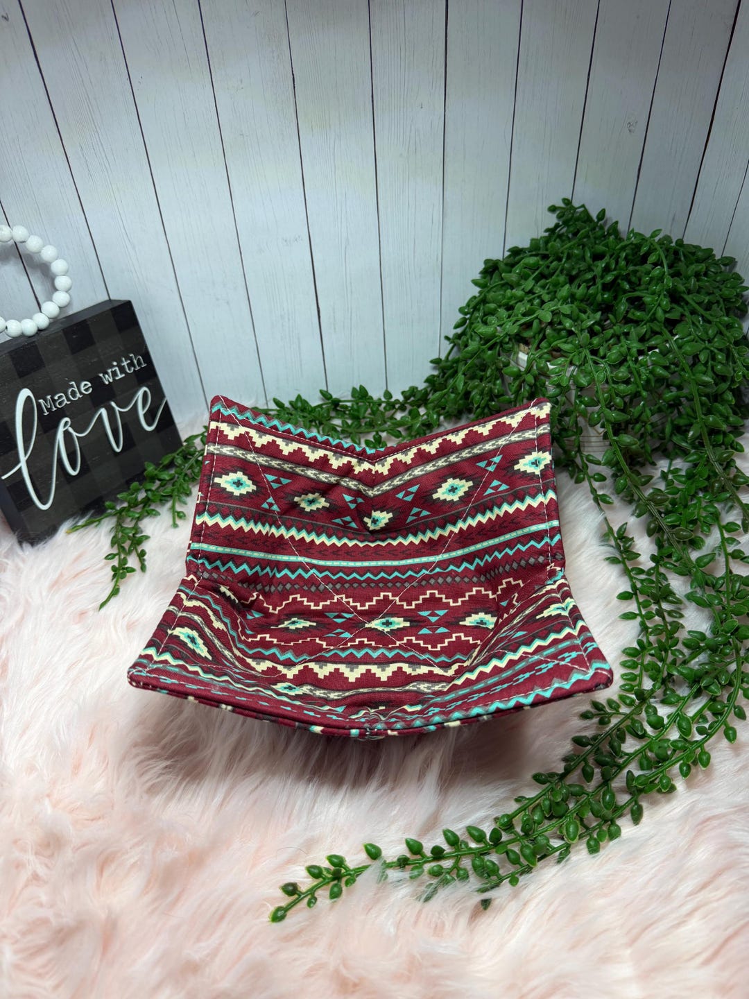 Western Maroon Bowl Cozy - Etsy