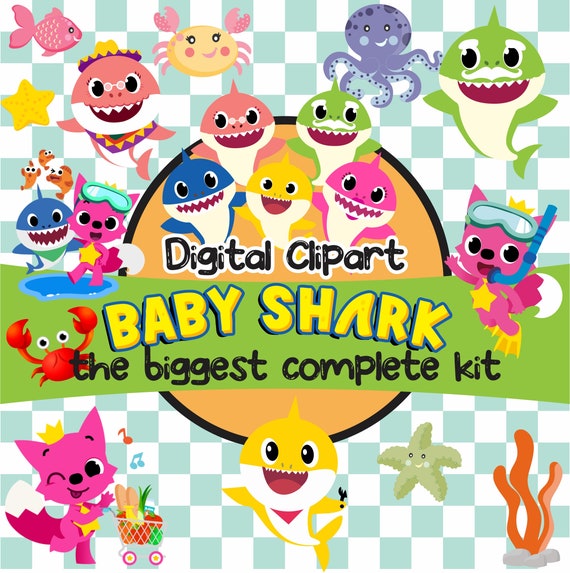 Baby Shark Family Bundle Digital Set Clipart Images Baby - Etsy Australia