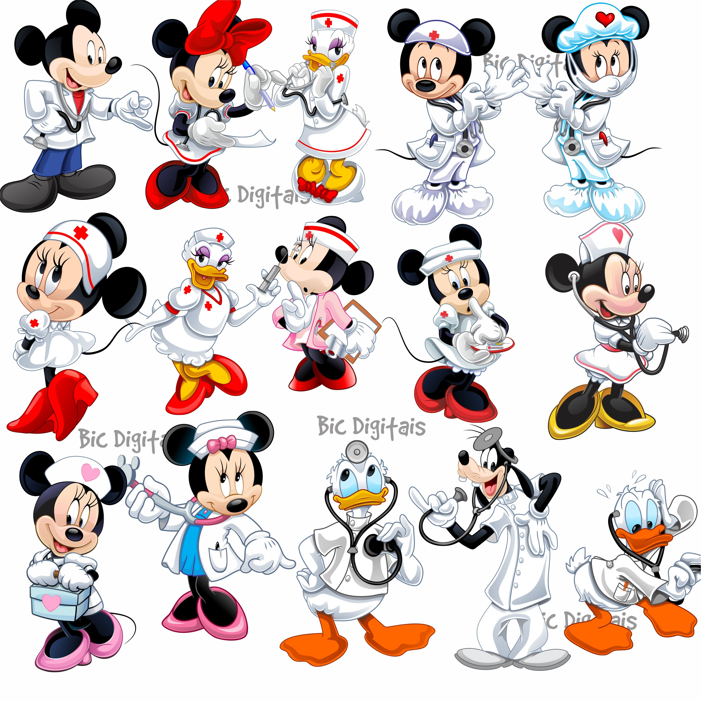 Kit digital Doctor Mickey Files Doctor Mickey Minnie Vector - Etsy España