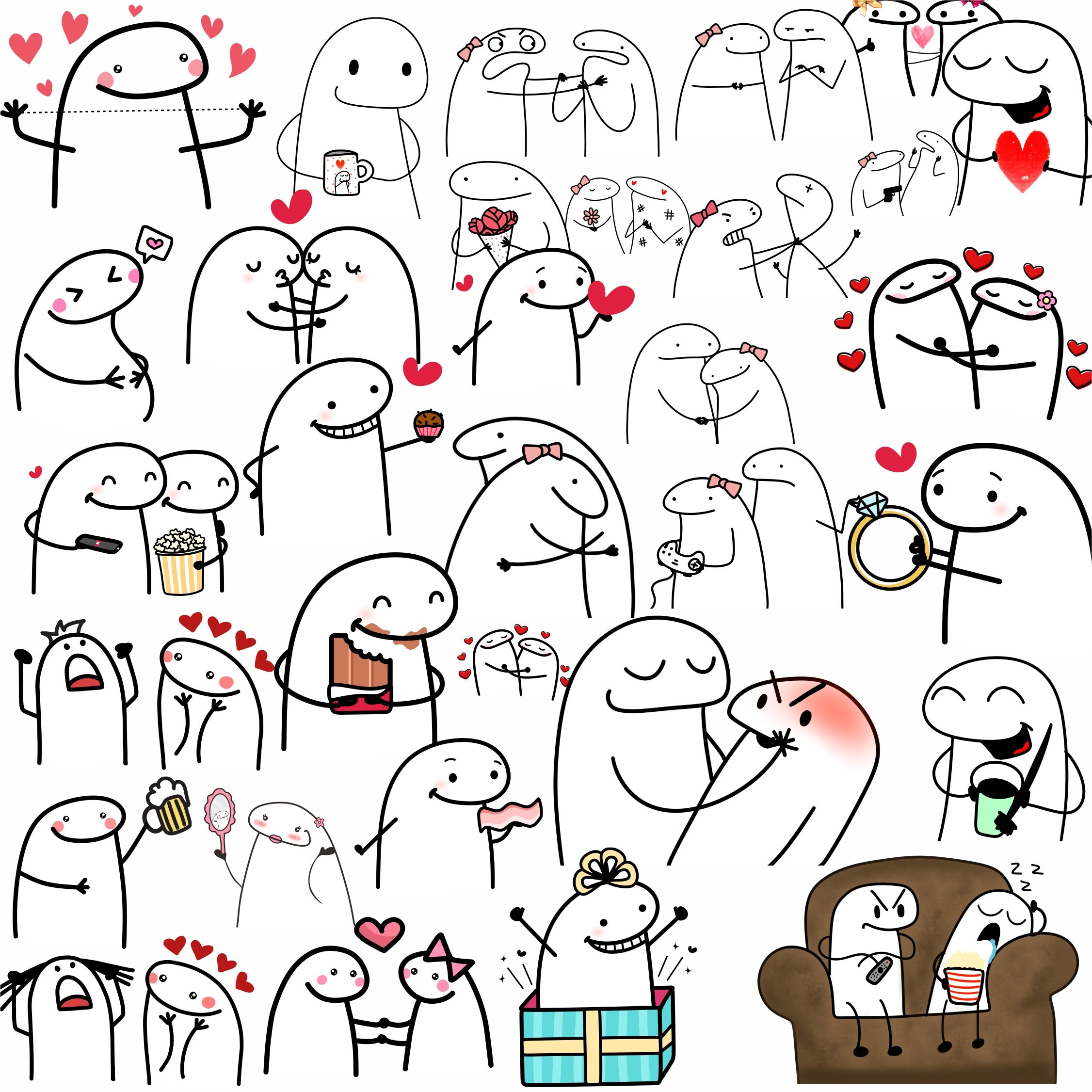 FLORKS Enamorados Novios San Valentín PNG 300dpi Memes - Etsy España