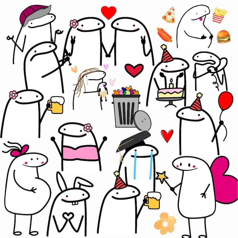 Flork Digital Set Imágenes prediseñadas Flork PNG Flork - Etsy España