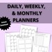 Printable Calendars Daily Weekly Monthly Planners - Etsy