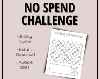 Printable No Spending Month Challenge Financial Savings Plan - Etsy