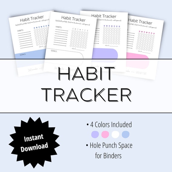 Printable Habit Tracker Goal Journal Weekly Tracker - Etsy