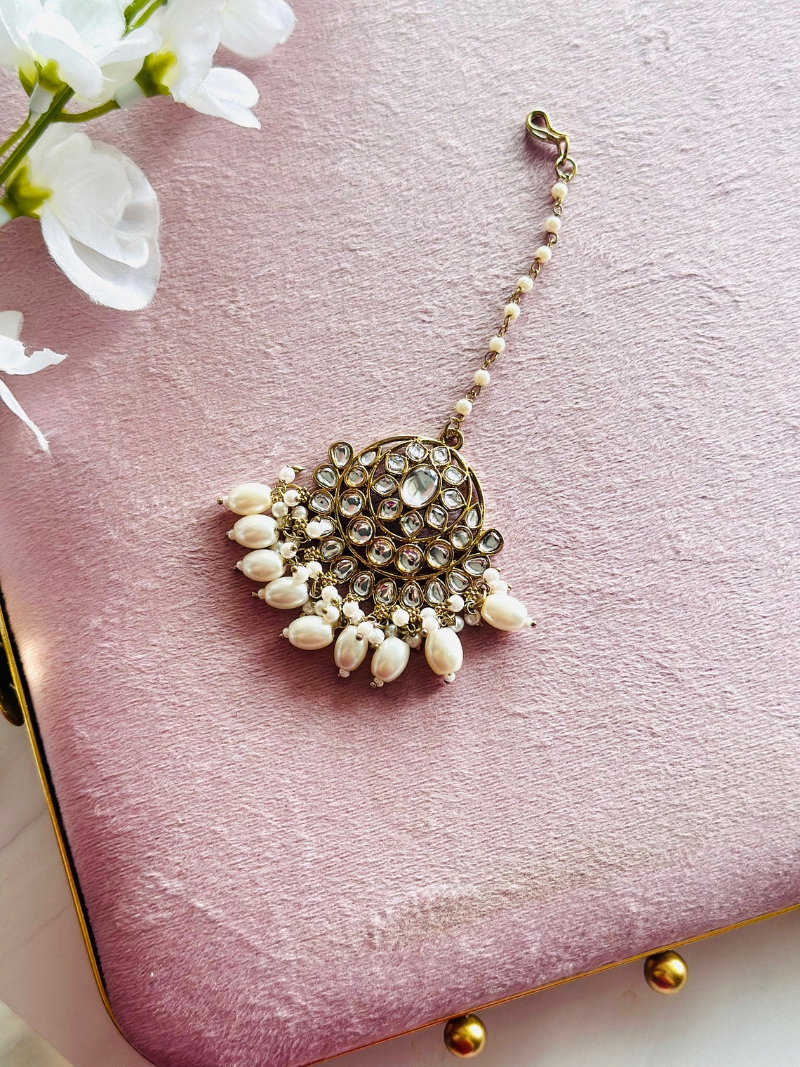 Indo Western Classic Maang Tikka/ Indian and Pakistani Jewelry/ Wedding ...