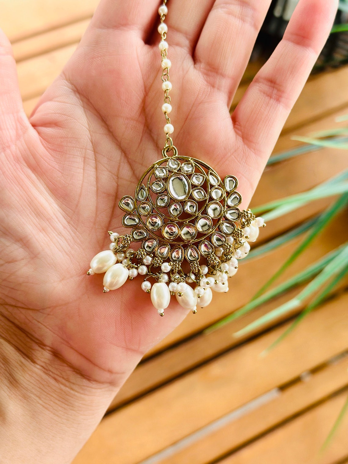 Indo Western Classic Maang Tikka/ Indian and Pakistani Jewelry/ Wedding ...