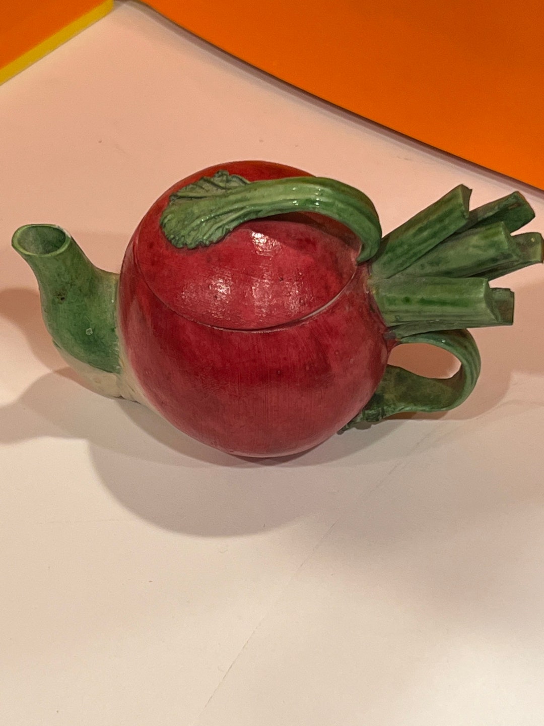 Radish Ceramic Teapot, for Child Play or Display. 4 H X 5 W. Excellent ...