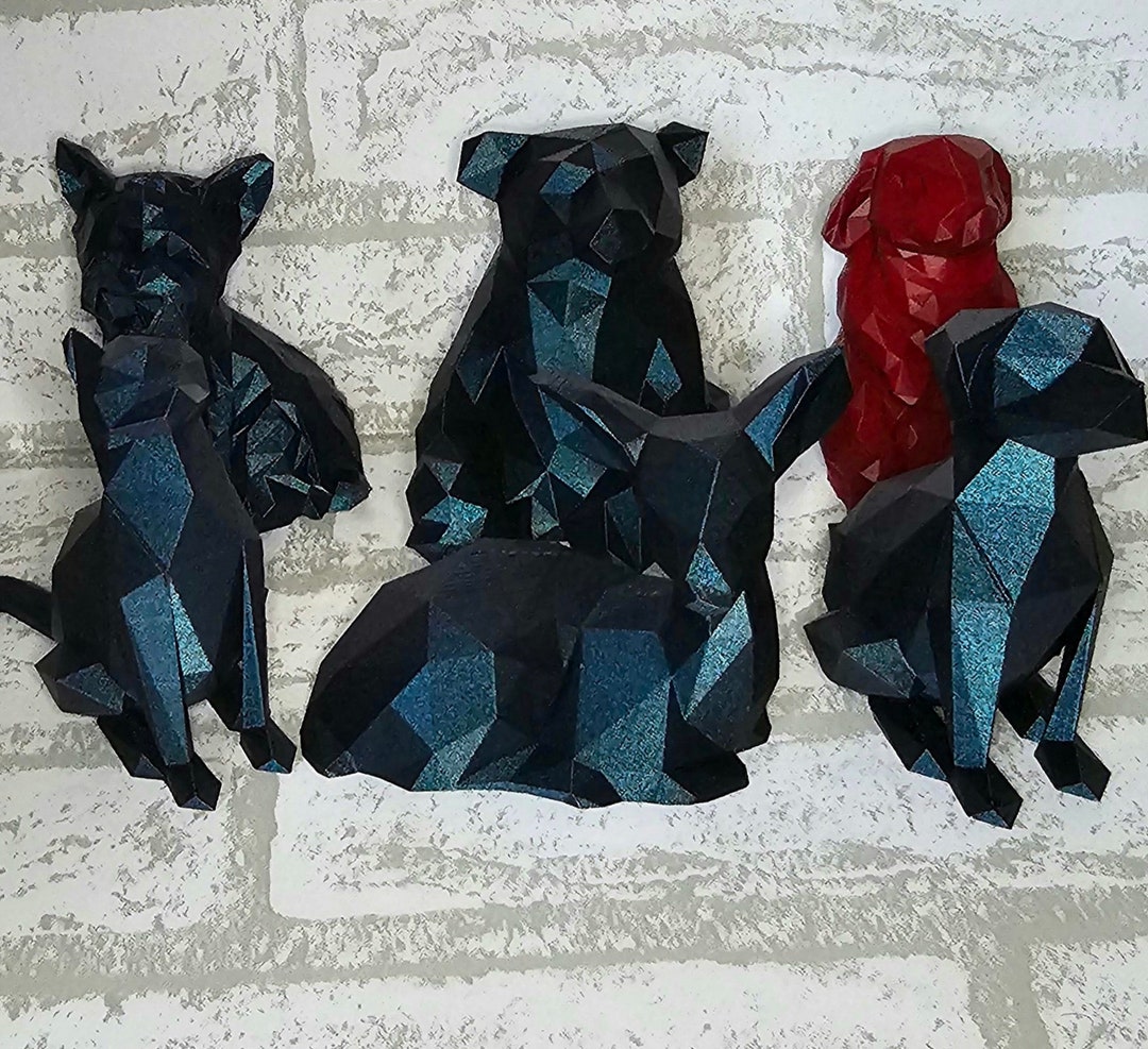Low Poly Animals, Cat, Dog, Wolf, Rabbit, Elephant, Bear, Fawn - Etsy