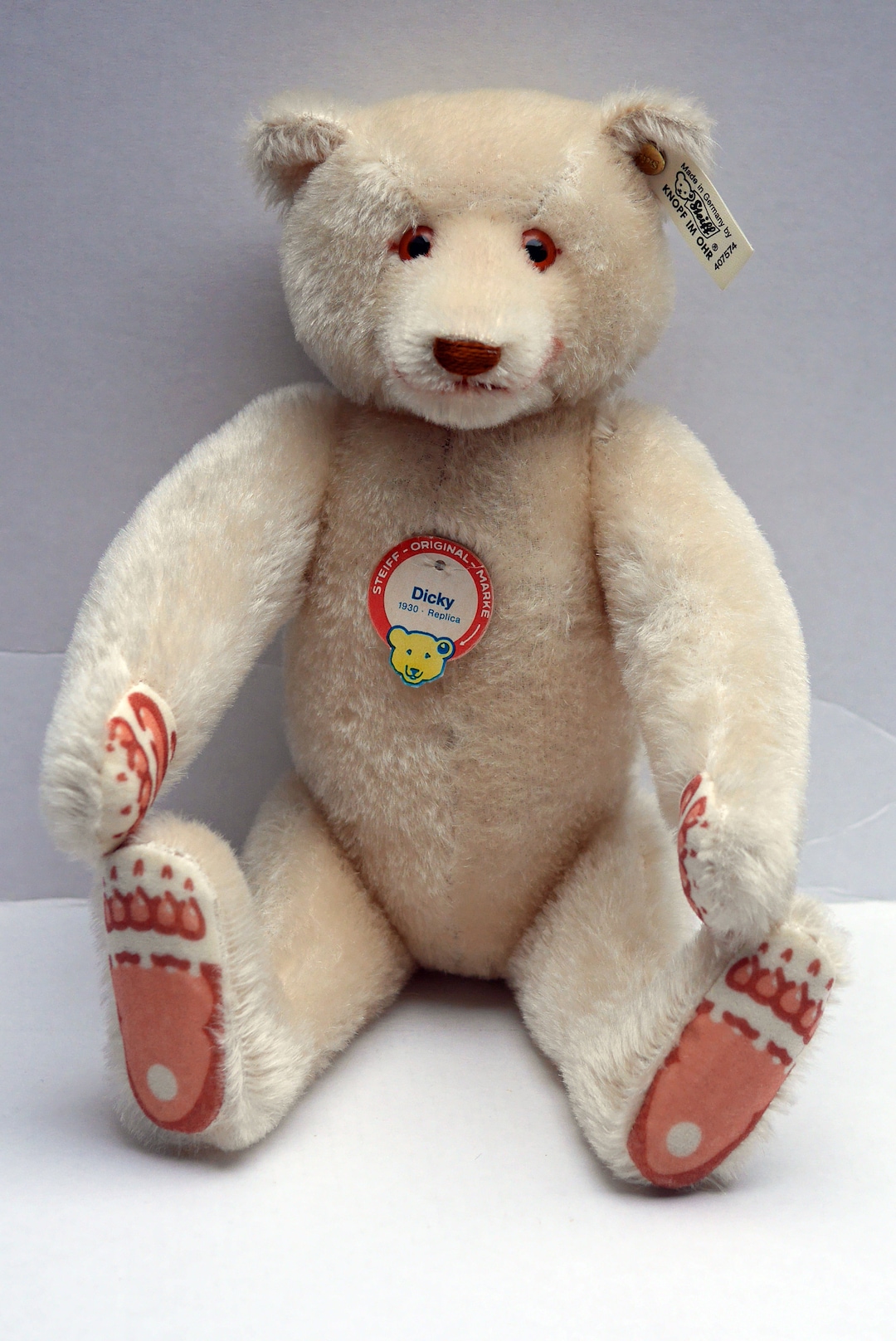 Rare White Steiff Teddy Bear dicky, K/F/S, With Certificate and ...