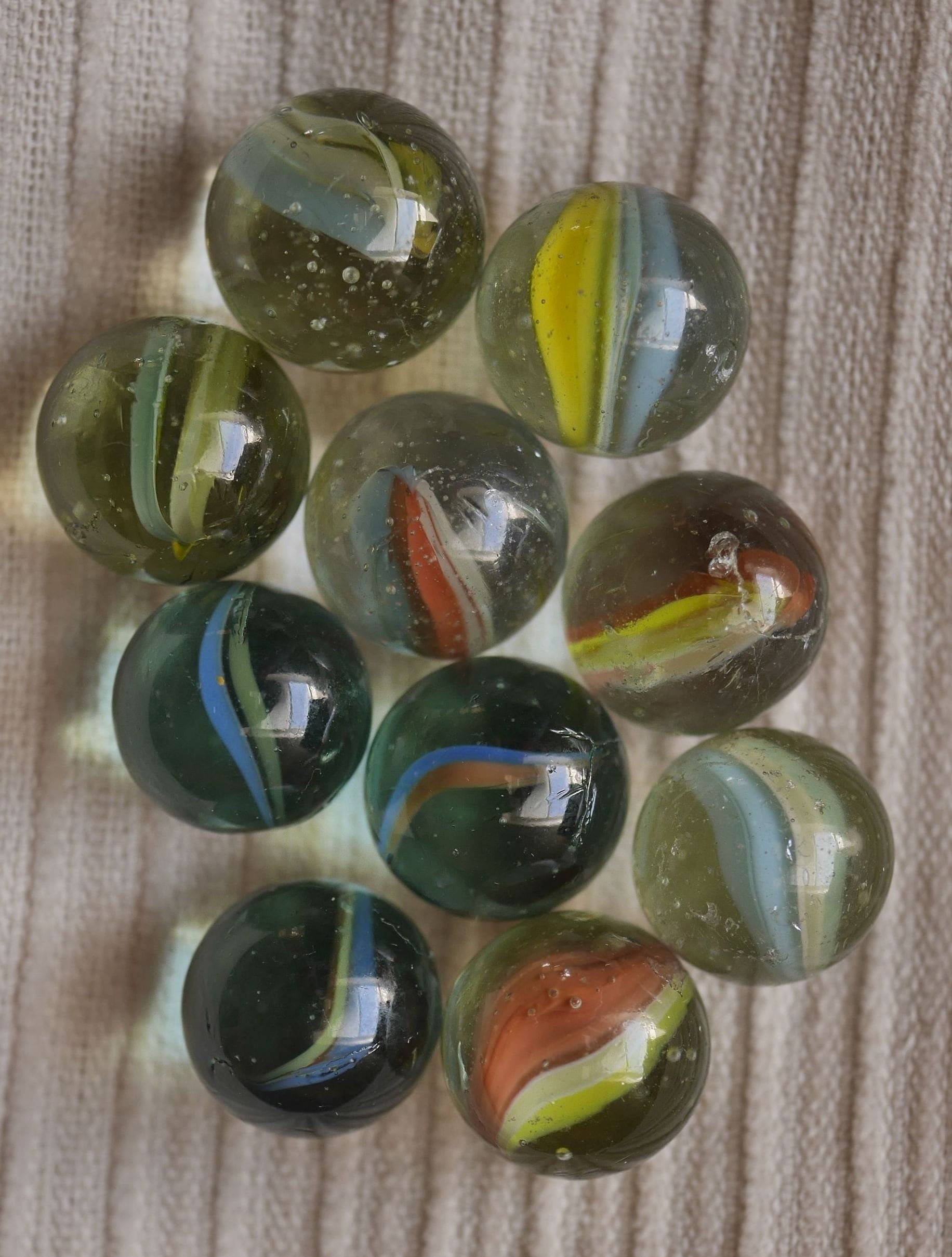 Set of 10 Vintage Cats Eye Glass Marbles 1.4 Cm Shooter - Etsy