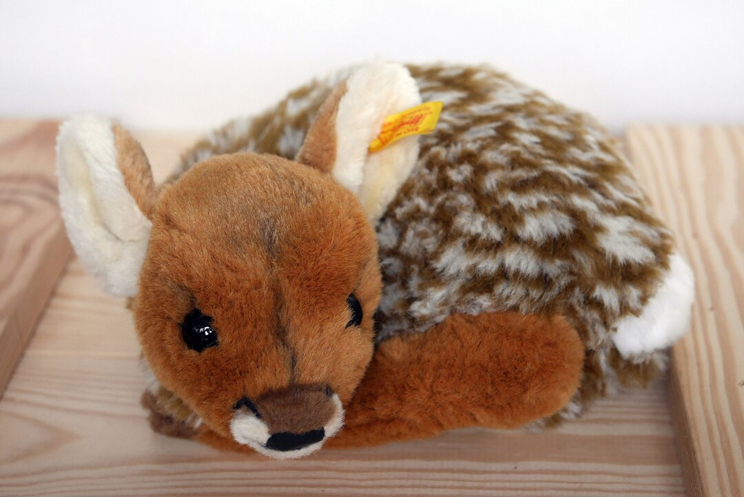 Steiff Fawn Lorli, Lying, Ringed Deer, Vintage 80s, 33 Cm, Button and ...