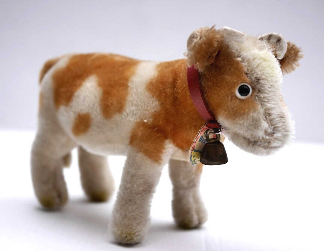 Steiff Cow BESSY, Button in Ear, Bear Head Shield With Original Collar ...