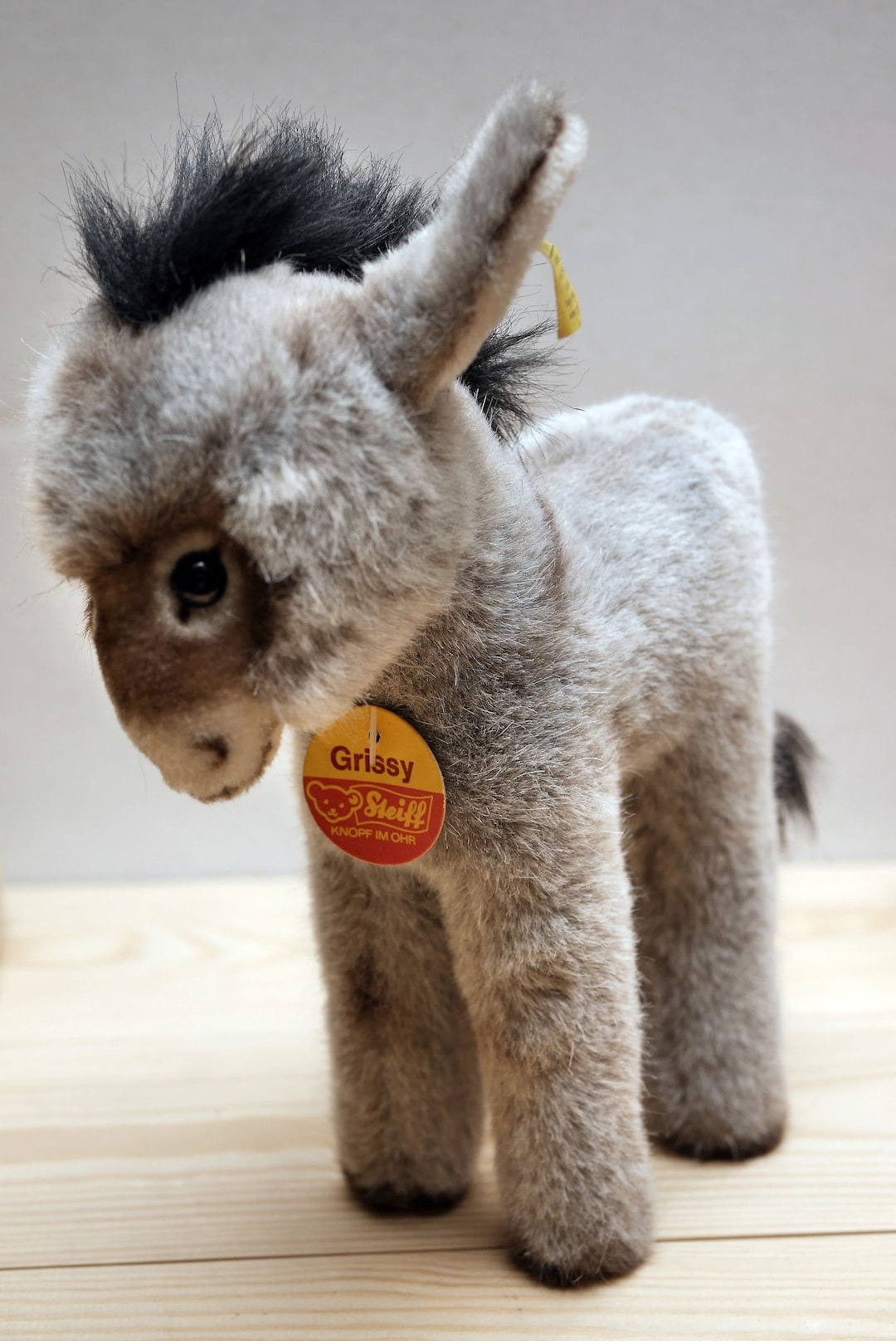 Steiff Donkey Grissy 3605/20, With Button, Flag and Shield, 1980, 22 Cm - Etsy UK