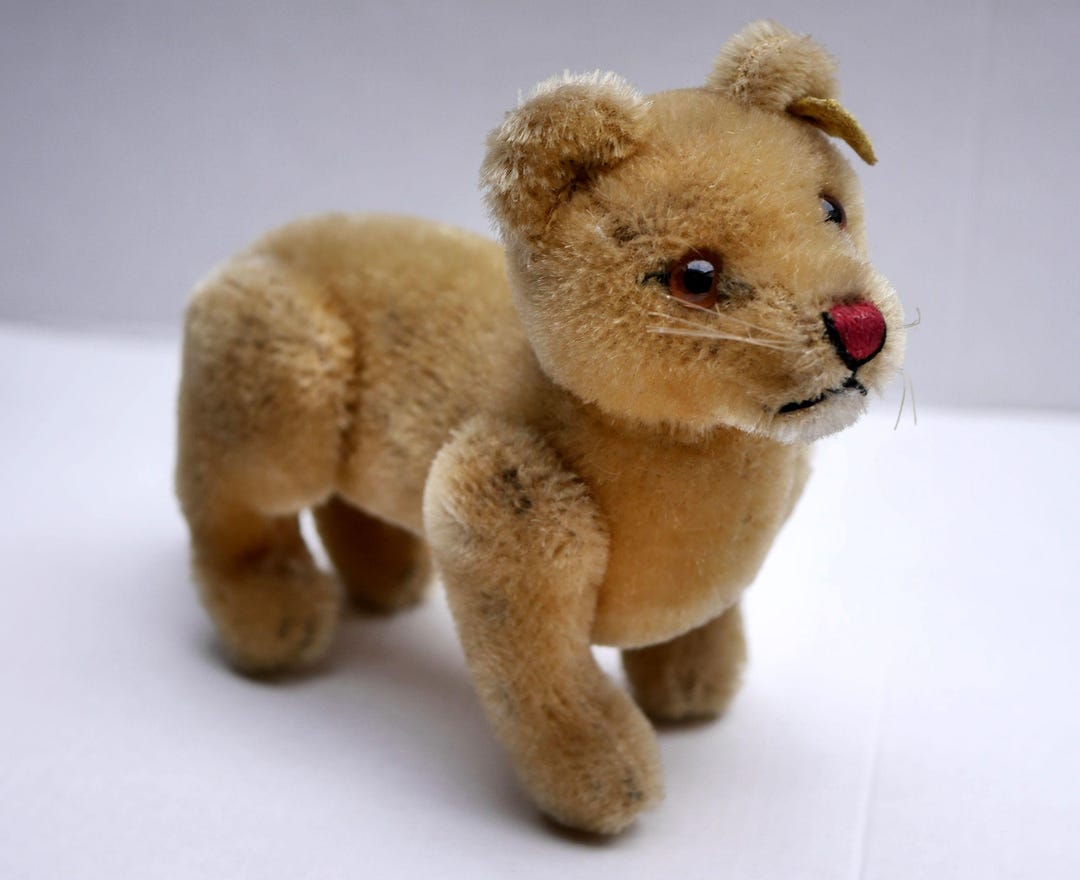 Rare Steiff Lioness, 1950s, 10 Cm, Legs and Head Movable, Button and ...