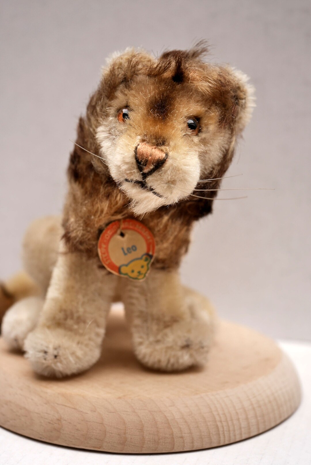 Ater Steiff Lion Leo Sitting From the 60s, 11 Cm, With Bear Head Shield ...