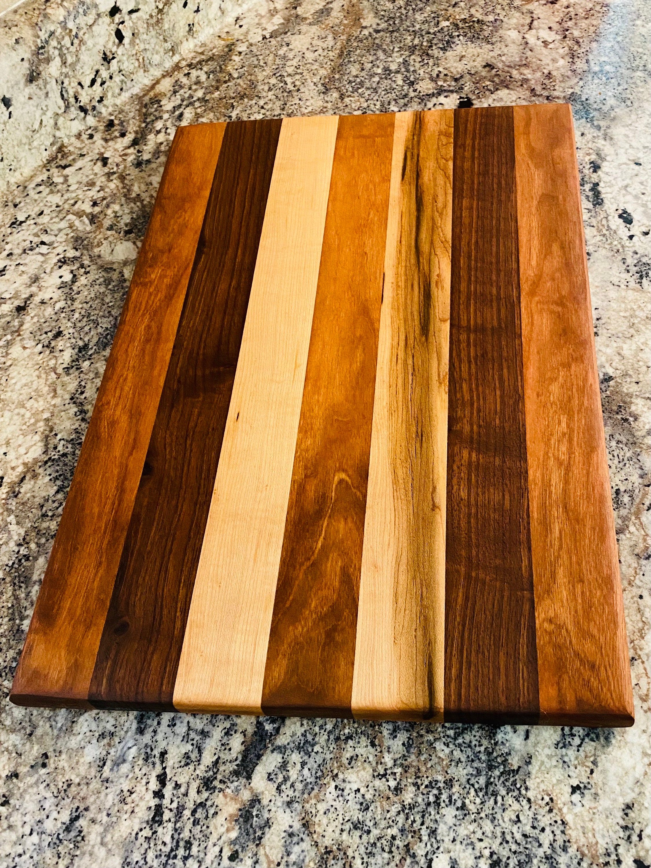 All Natural Handmade Wood Cutting Board: Cherry, Walnut & Maple - Etsy