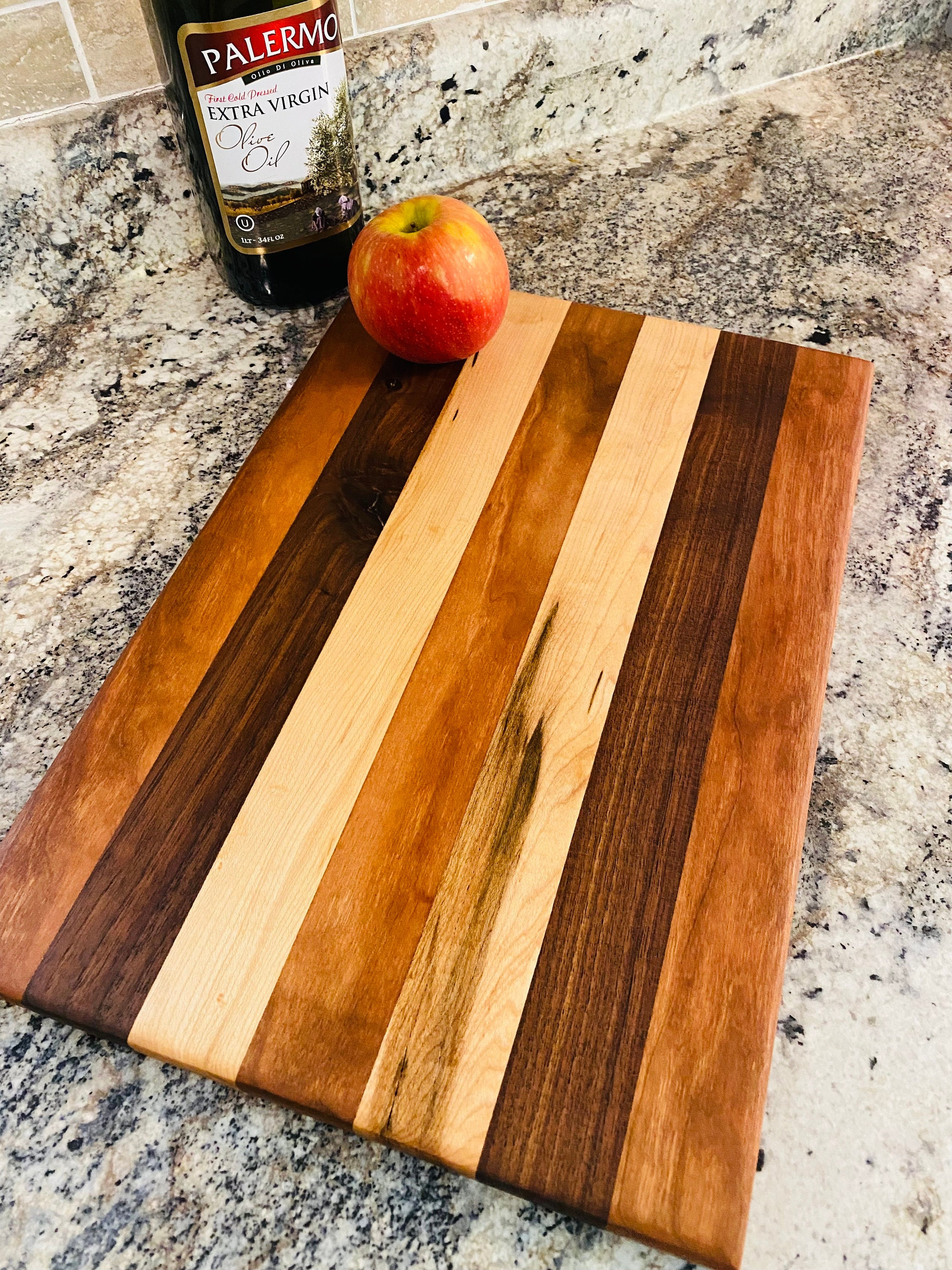All Natural Handmade Wood Cutting Board: Cherry, Walnut & Maple - Etsy
