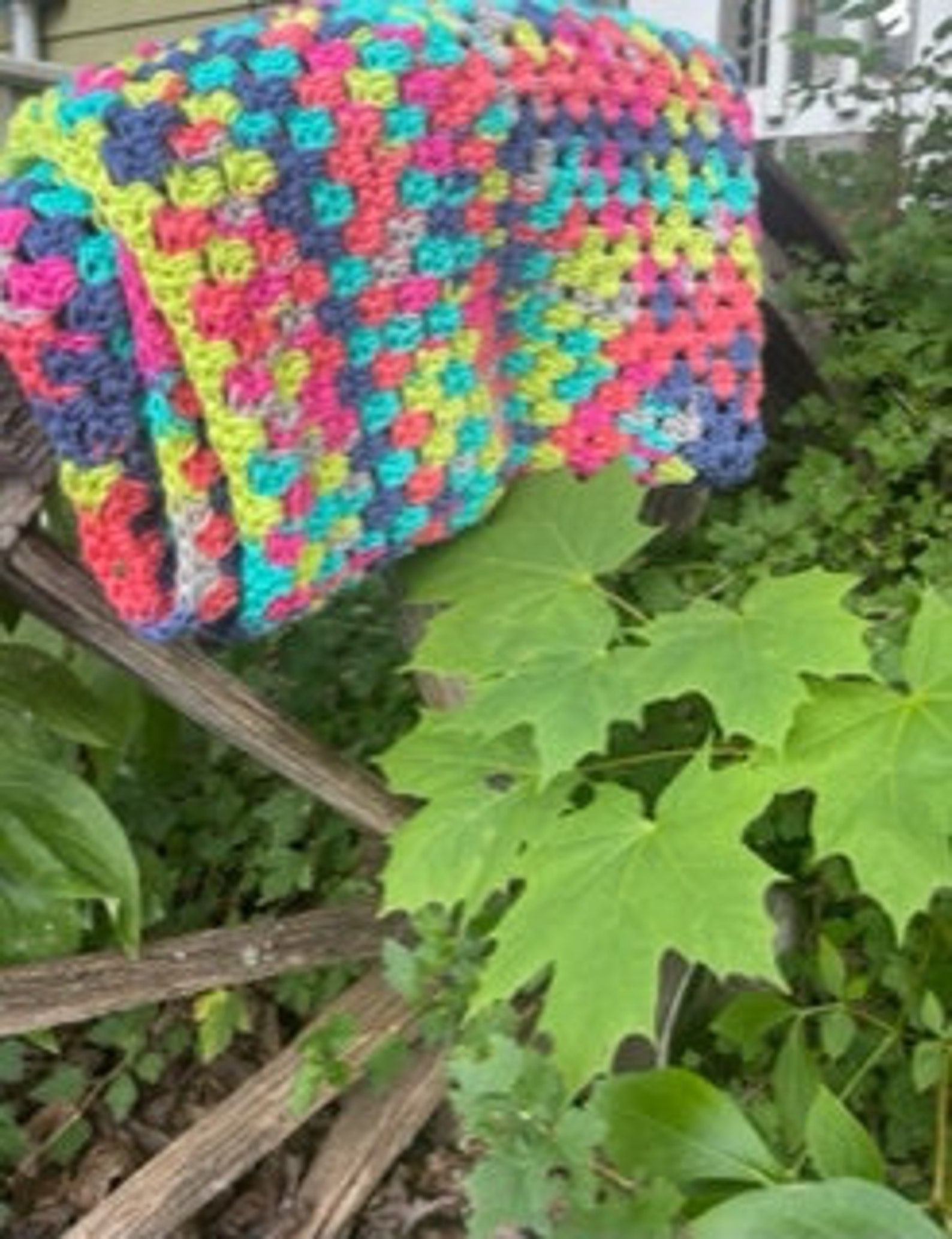 Bright Multi-color Granny Square Blanket / Handmade Crochet Blanket ...