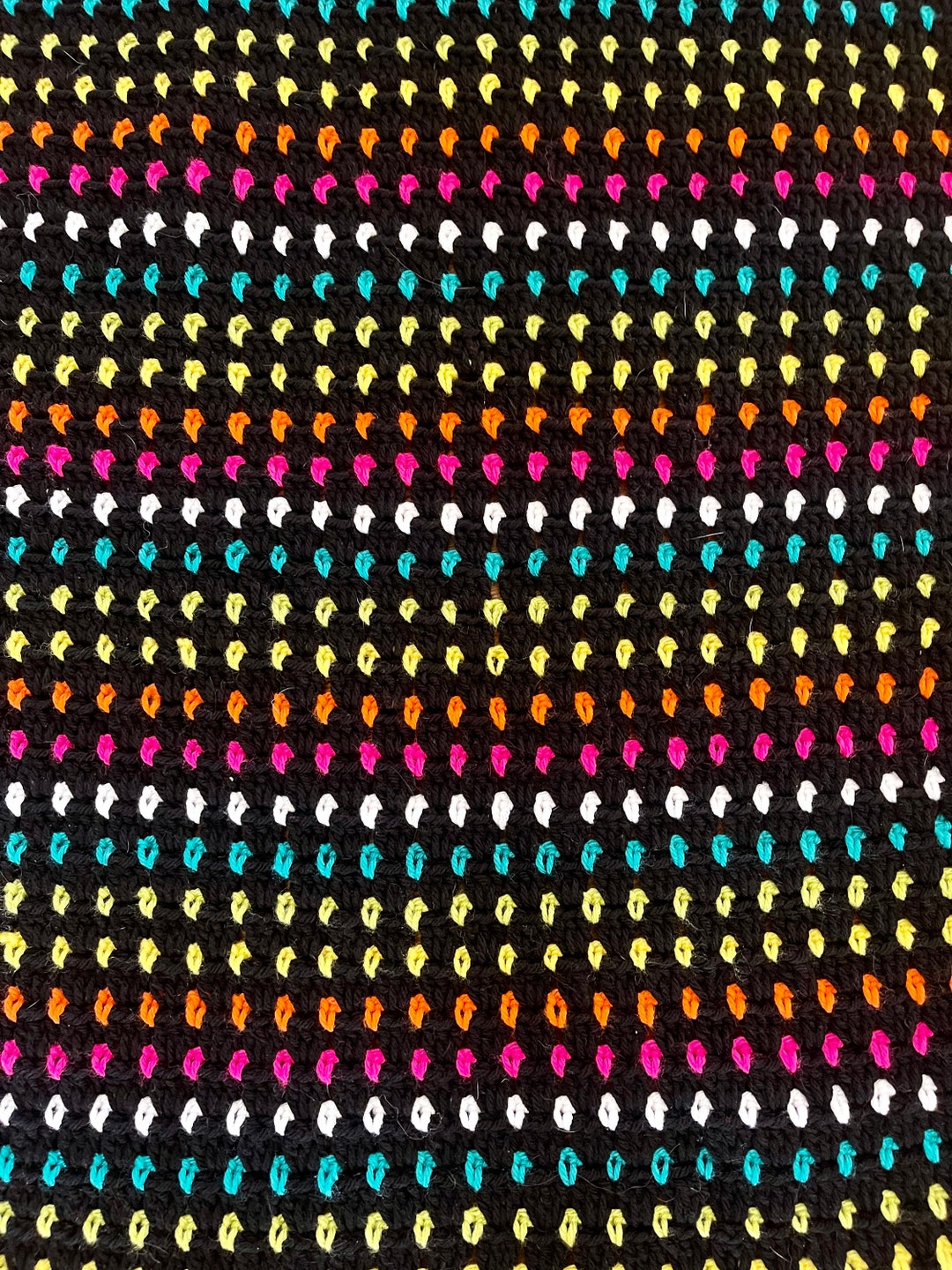 Dots and Boxes Crochet Blanket/ Handmade / Afghan / Throw Blanket ...