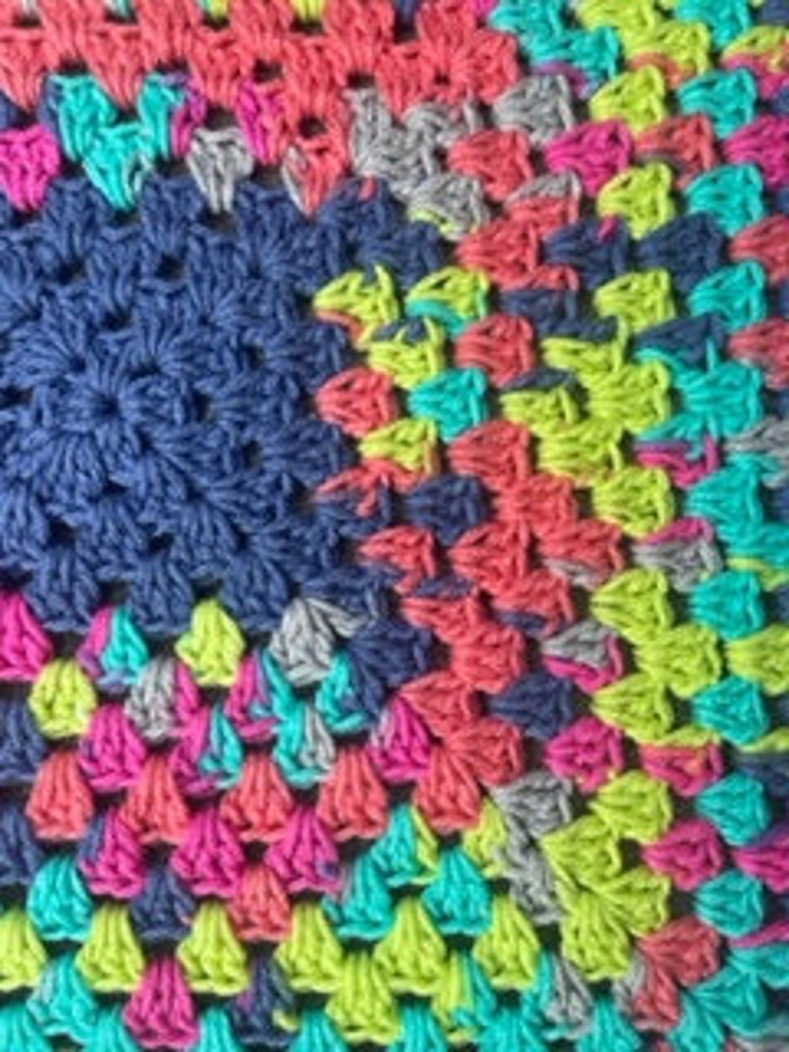 Bright Multi-color Granny Square Blanket / Handmade Crochet - Etsy