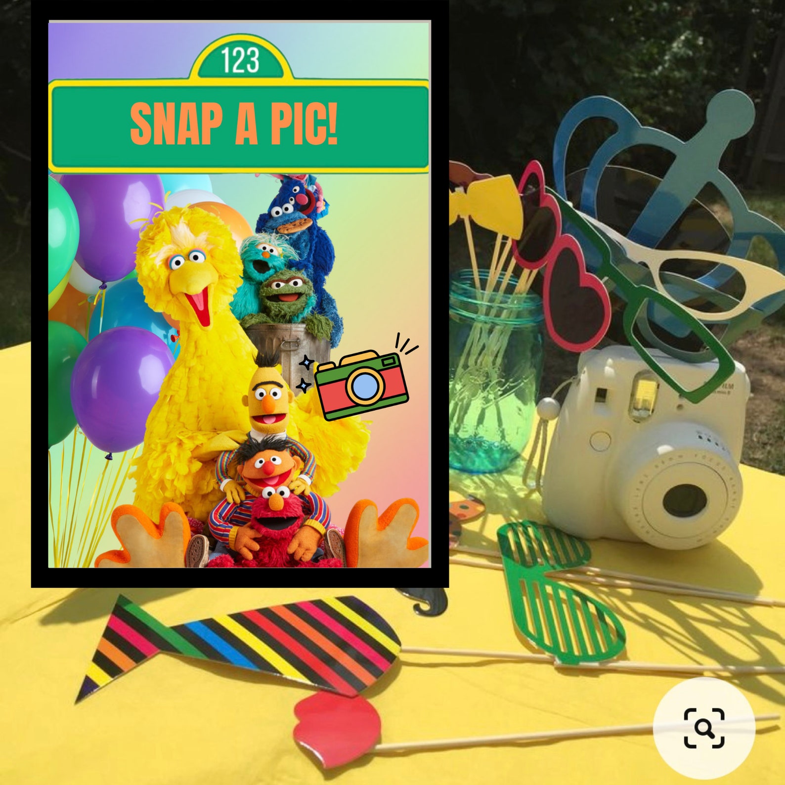 Printable ELMO Sesame Street PHOTO Booth Flyer Photo Booth Station ...