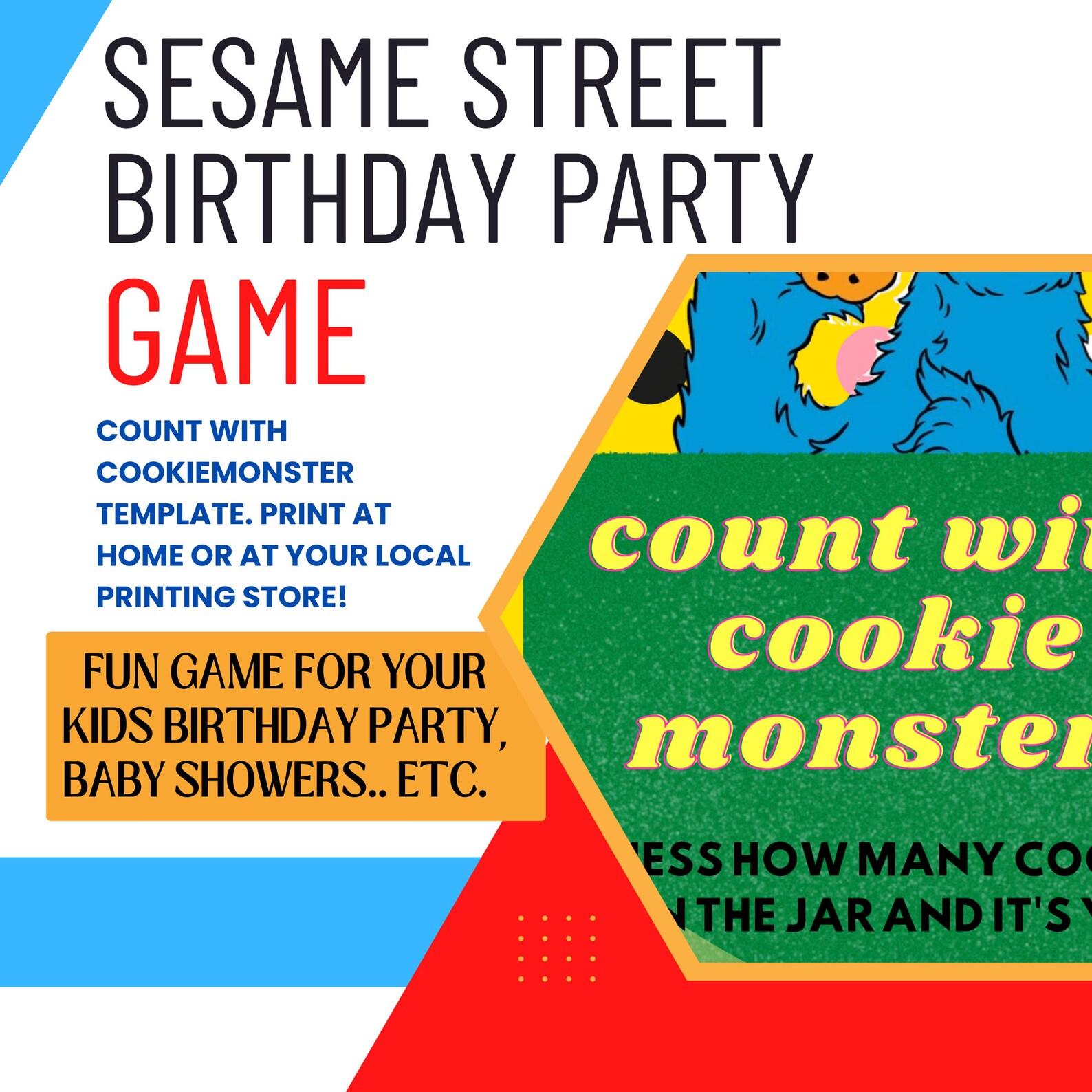 Printable ELMO SESAME Street Birthday Kids Activity - Etsy