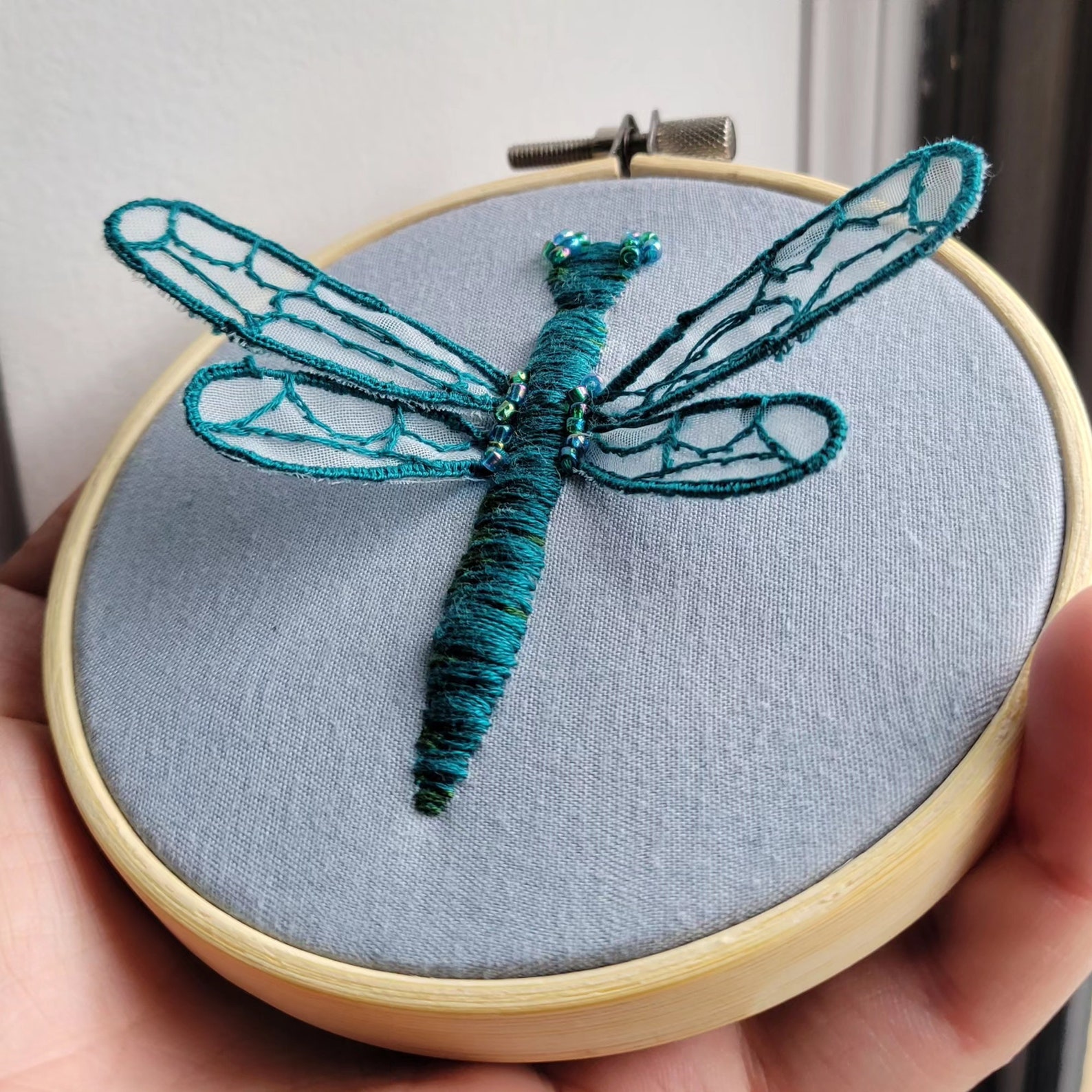 3D Dragonfly Stumpwork Finished Embroidery Art Piece - Etsy