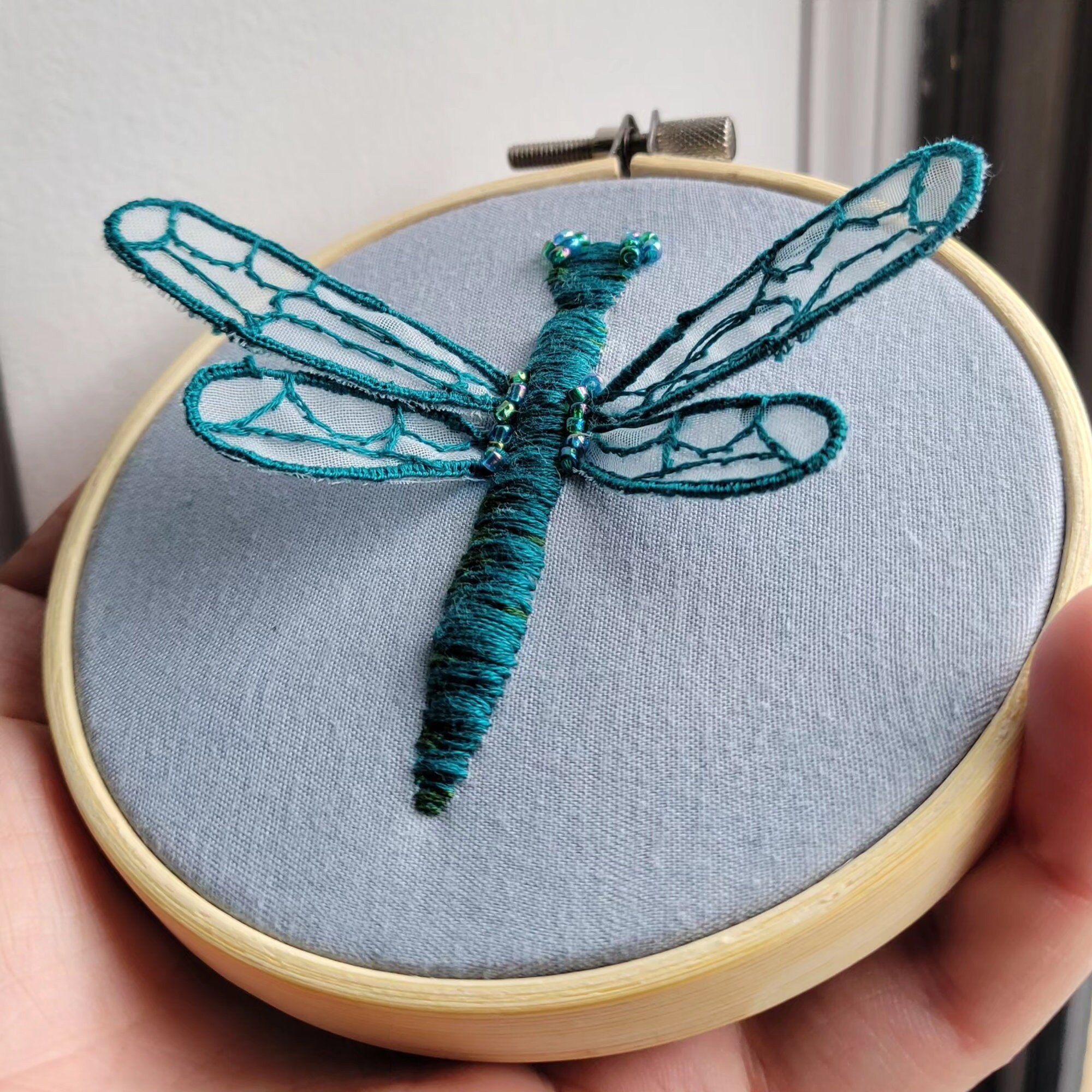 3D Dragonfly Stumpwork Finished Embroidery Art Piece - Etsy